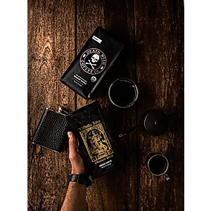 Death Wish Coffee Co. Dark Roast Grounds 16 Oz & Valhalla Java Dark Ground Coffee 12 Oz- Extra Kick of Caffeine in 1 Powerful Bundle - Hardcore Coffee from Arabica & Robusta Beans for Tough Days