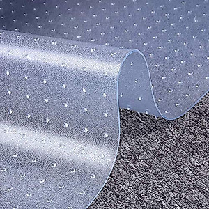 Yescom 60" x 46" Office Desk Chair Mat for Carpets Low Pile Rectangle PVC Floor Protector Studded Back 2.5mm with Lip