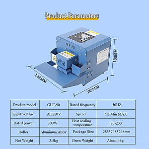 EODSAD Heat Sealer Machine,Automatic Food Plastic Bag Heat Sealing Machine, Continuous Roller Sealer Temperature Control, Commercial Plastic Bag Sealer For Cookies,Small Shops,Home Kitchen