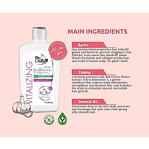 FARMASI Dr. C. Tuna Vitalizing Garlic Shampoo and Hair Mask - Natural Treatment for Hair Growth, Prevents Loss, Stimulates Growth with Capixyl