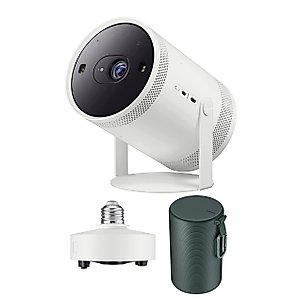 Samsung SP-LSP3BLAXZA 30"-100" HDR Freestyle Smart Portable Projector with a Samsung VG-FSA3BA The Freestyle Socket Adaptor and a Samsung VG-SCLA00G The Freestyle Carrying Case (2022)