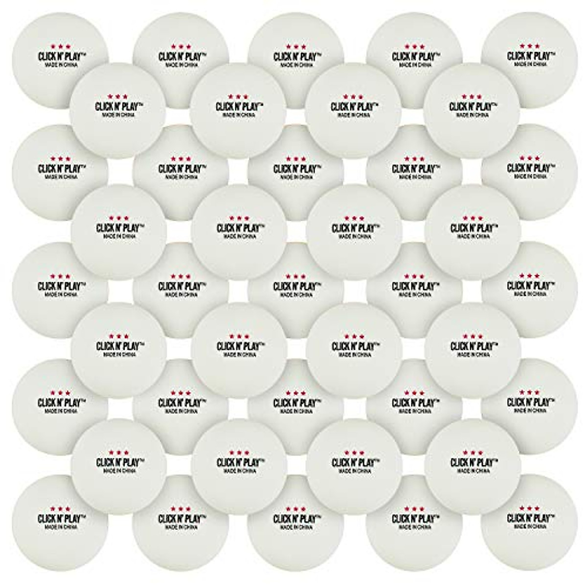 Click N' Play 3 Star Ping Pong Balls White, Premium Advanced Training Tournament Grade Ping Pong Balls Bulk, Table Tennis Balls for Beer Pong, Table Tennis Tournaments & Recreational Play, Pack of 50