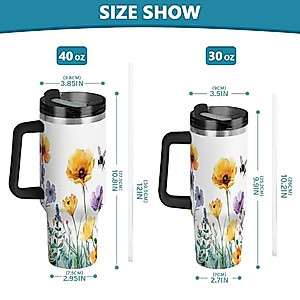 FRCSDIY Cartoon Planet Insulated Tumbler with Handle and Straw Lid,30oz Leakproof Stainless Steel Cup BPA-Free Water Bottle