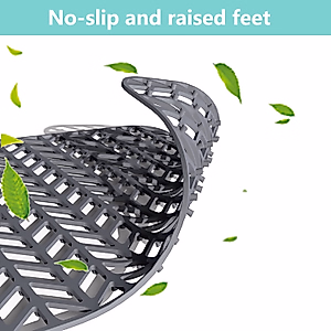 AWOKE Silicone Sink Protectors for Kitchen Sink, 26''x 14'' Folding Non-slip Sink Mat Grid, for Bottom of Farmhouse Stainless Steel Porcelain Sink with Rear Drain (Grey)