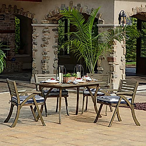 Arden Selections Modern Outdoor Seat Cushion 20 x 20, Sapphire Blue Cabana Stripe