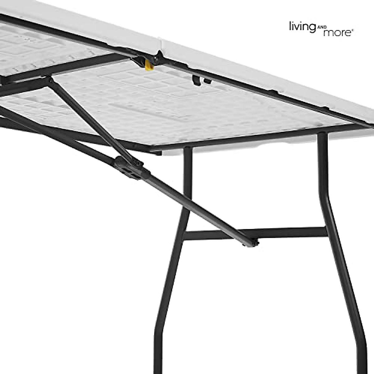 Living and More 6 Foot Fold-in-Half Table with Curve Legs, White