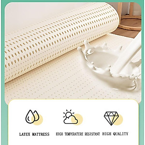ARyako Latex Mattress Super Soft 100% Natural Simple Design Relaxing Bedroom Latex Mattress with Topper,Relieving Mattress Topper for Back Pain,4in,90x200cm(35x79in)