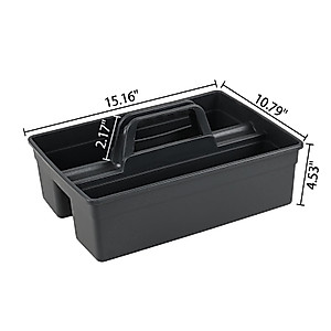 Morcte 6 Pack Plastic Cleaning Supply Caddy, Cleaning Carry Caddy Organizer with Handle, Gray