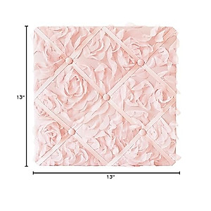 Sweet Jojo Designs Pink Floral Rose Fabric Memory Memo Photo Bulletin Board - Solid Light Blush Flower Luxurious Elegant Princess Vintage Boho Shabby Chic Luxury Glam High End Roses