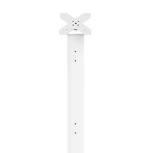 Metal Pole Floor Stand- CTA Premium Thin Profile Retail & Tradeshow Stand with VESA Plate and Base – Compatible with CTA’s Locking Mount (PAD-PARAW) or Any VESA Compatible Mount (ADD-CHKW) - White