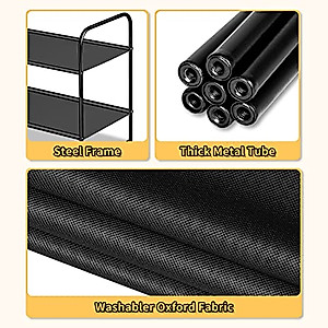 SLEEPING LAMB Long 2-Tier Stackable Wide Shoe Rack for Closet and Black Shoe Organizer Over The Door for Samll Space Storage