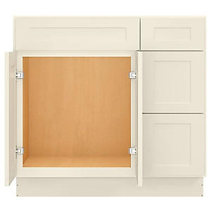 LOVMOR 36'' Bathroom Vanity Sink Base Cabinet with 2-Doors, Storage Cabinet with 3-Drawers on The Right, Suitable for Bathrooms, Kitchens, Laundry Rooms and Other Places.