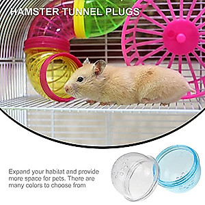 4Pcs Hamster Tube Accessories, Hamster Tube Hamster Tunnel Caps Pet External Cage Plugs Small Animal Hutch Guinea Pig Toy for Chinchilla Squirrel Hamster, Random Color