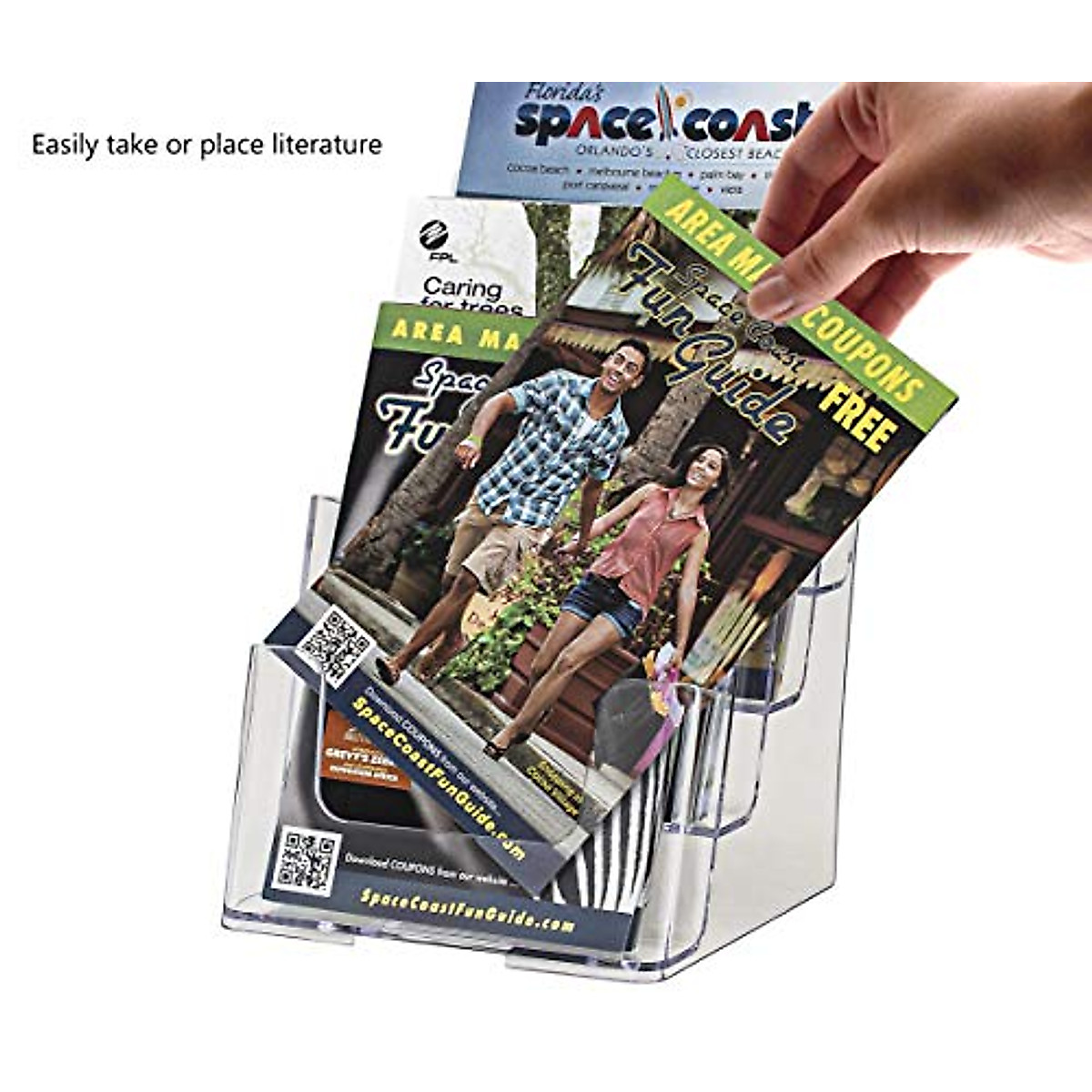 Marketing Holders 6" Wide Bi Fold Organizer Display 4 Tier Brochure Stand Literature Rack Trade Show Expos Countertop Multi Compartment Take One Holder