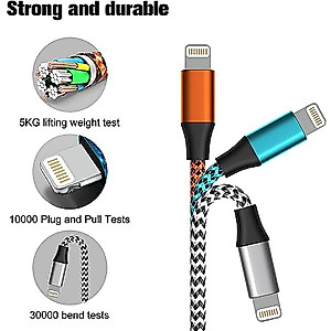 [Apple MFi Certified] iPhone Charger,Compatible for iPhone Charger,3Pack 10FT Fast Chargers Lightning Cable for iPhone 14/13/12/11/Xs/XR X/8/7/iPad iPod AirPods