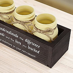 THYGIFTREE Retirement Gifts for Women, 2023 Happy Retirement Appreciation Gifts for Mom Teacher Nurse Coworkers Employee Friends, Mason Jar Farmhouse Planter Box - Never Underestimate the Difference You Made
