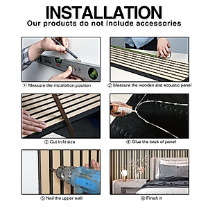 Acoustic Wood Wall Panels, 2-Pack 94.5" x 12.6" Soundproof Wall Panels, Wood Slat Wall Panels for Wall Decor, Walnut