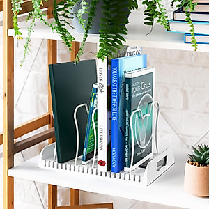 Simple Houseware 7 Compartments Adjustable Pan Organizer, White