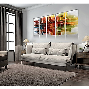 Yihui Arts Abstract Metal Wall Arts Hand Crafted Aluminum Artwork Large Modern Wall Accent for Living Room Bedroom Kitchen Decor