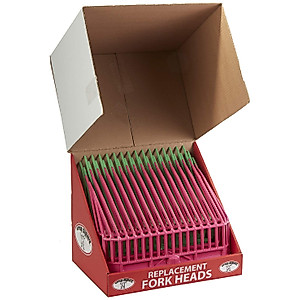 Little Giant DuraFork Pitch Fork Replacement Heads (Multipack) Durable Polycarbonate Stable Fork Head with Angled Tines (2 Hot Pink Heads, 2 Lime Green Heads) (Item No. PDF103DISP)