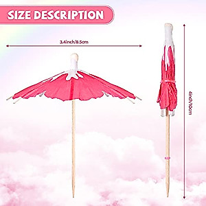 Drink Umbrellas Cocktail Picks Parasol Cocktail Umbrellas Sticks with Wood Toothpicks for Summer Hawaiian Cupcake Toppers Umbrella Sticks Tropical Wedding Party Decor(150 Pieces)