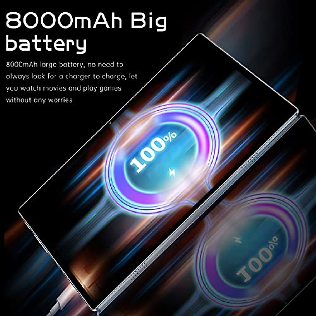 SWR 10.1 inch Smartphone Tablet PC Android 12 System HD ISP Screen,Tablet Computer 10+ with Bluetooth 5.0 and Fingerprint ID,12GB RAM 512GB ROM 8000mAh Big Battery,Dual SIM and SD Card,Sliver