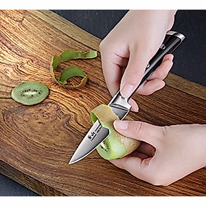 Cangshan TS Series 1020601 Swedish 14C28N Steel Forged 3.5-Inch Paring Knife and Wood Sheath Set