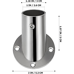 2Pcs Adjustable Socket Bracket Support Holder Stainless Closet Rod Flange Bevel Angle Flange Base