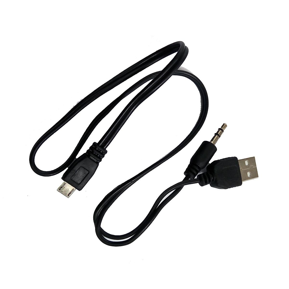 DEEIRAO 1x Micro USB 5pin to 3.5mm Audio Port Cable and USB-A Charge Cord for Bluetooth Speaker (Micro USB)