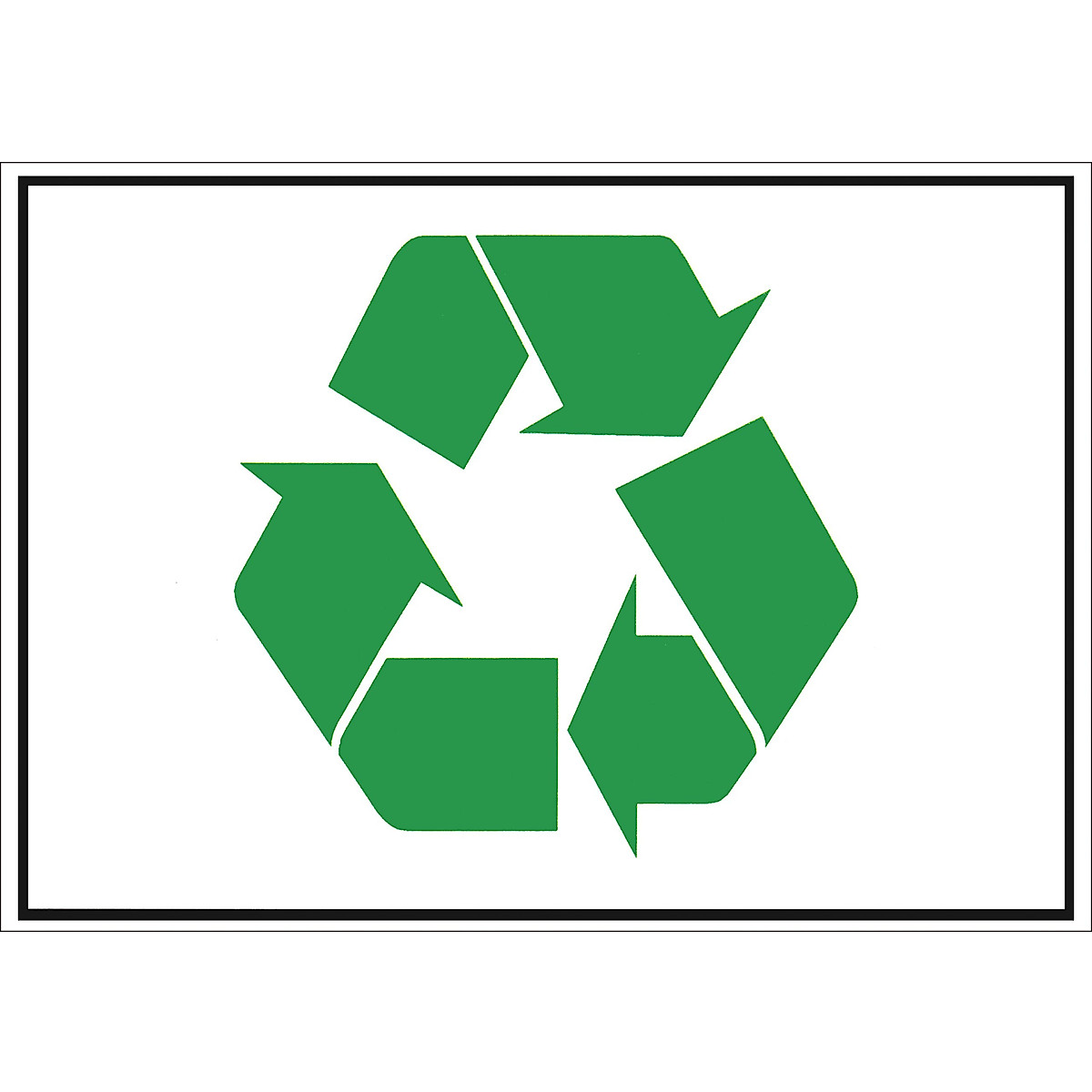 Green Recycle Symbol Sticker 7.5 x 10.75 in. Encourage Recycling. Weather Resistant.
