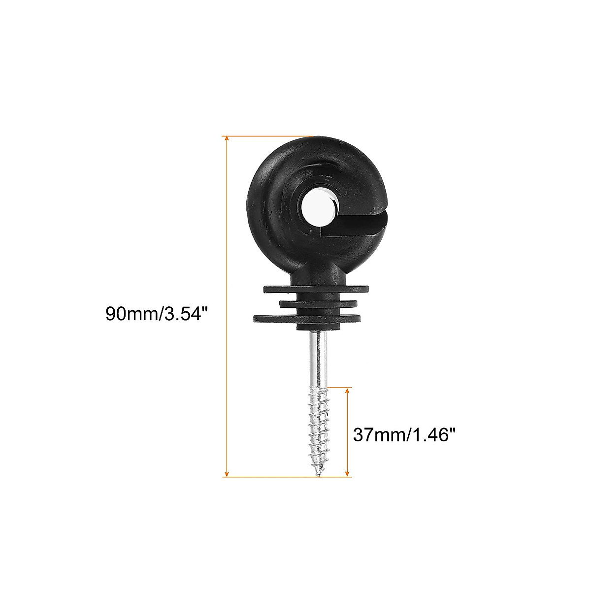 PATIKIL Electric Fence Insulator Screw-in Ring Insulator 50pcs Wood Post Insulator Black for Farm Fencing Power Grid System