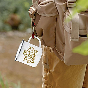 YOUKE OLA 16 Pack Sublimation Blanks Enamel Mug Camping Outdoor Coffee Travel Metal Mug with Silver Rim for Heat Transfer DIY Gift White 12oz