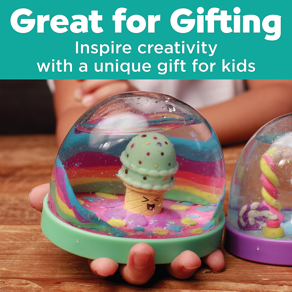 Creativity for Kids Make Your Own Water Globes: Sweet Treats - Girls Arts and Crafts for Ages 6-8+, Create 3 DIY Snow Globe Kids Toys, Gifts for Girls