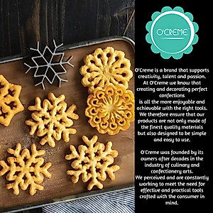 O'Creme Single Handle Rosette Iron - For Rosette or Timbale Mold Sets - Use With Cookie Snowflake Christmas and More Iron Cast Mold - Elegant Walnut Wooden Finish Handle - Holiday Kitchen Utensil