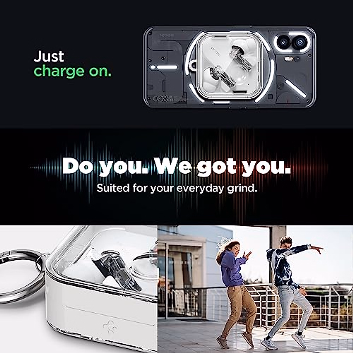 Spigen Ultra Hybrid Designed for Nothing Ear 2 Case Cover (2023) Clear Anti-Yellowing Case - Jet White