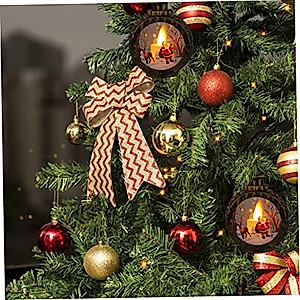 Yardwe 2Pcs Christmas Decoration Gifts Small LED Gift Christmas Snow Globe lamp Xmas Hanging Retro Glass Home Tabletop Adornment Christmas Adornment Showcase Decor Shine Lighting