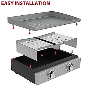 GLOWYE New Griddle Table Top Plate for Blackstone 22 inch Tabletop Griddle, Heavy Duty Stainless Steel Griddle Plate for Blackstone Portable Grill Griddle Replacement Parts with Carry Bag