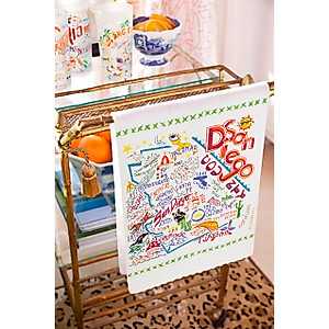 Catstudio San Diego Dish Towel - U.S. City Souvenir Kitchen and Hand Towel with Original Artwork - Perfect Tea Towel for California Lovers, Travel Souvenir