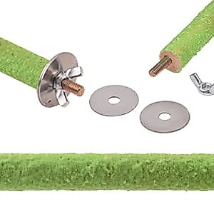 NEWCOMDIGI Colorful Bird Perch Stand, Birdcage Toys, Natural Wood Platform and Paw Grinding Sticks for Parrot, Budgies, Parakeet, Cockatiels, Hamster, Conure, Lovebirds, Gerbil, Rat, Mouse(4 PCS Set)