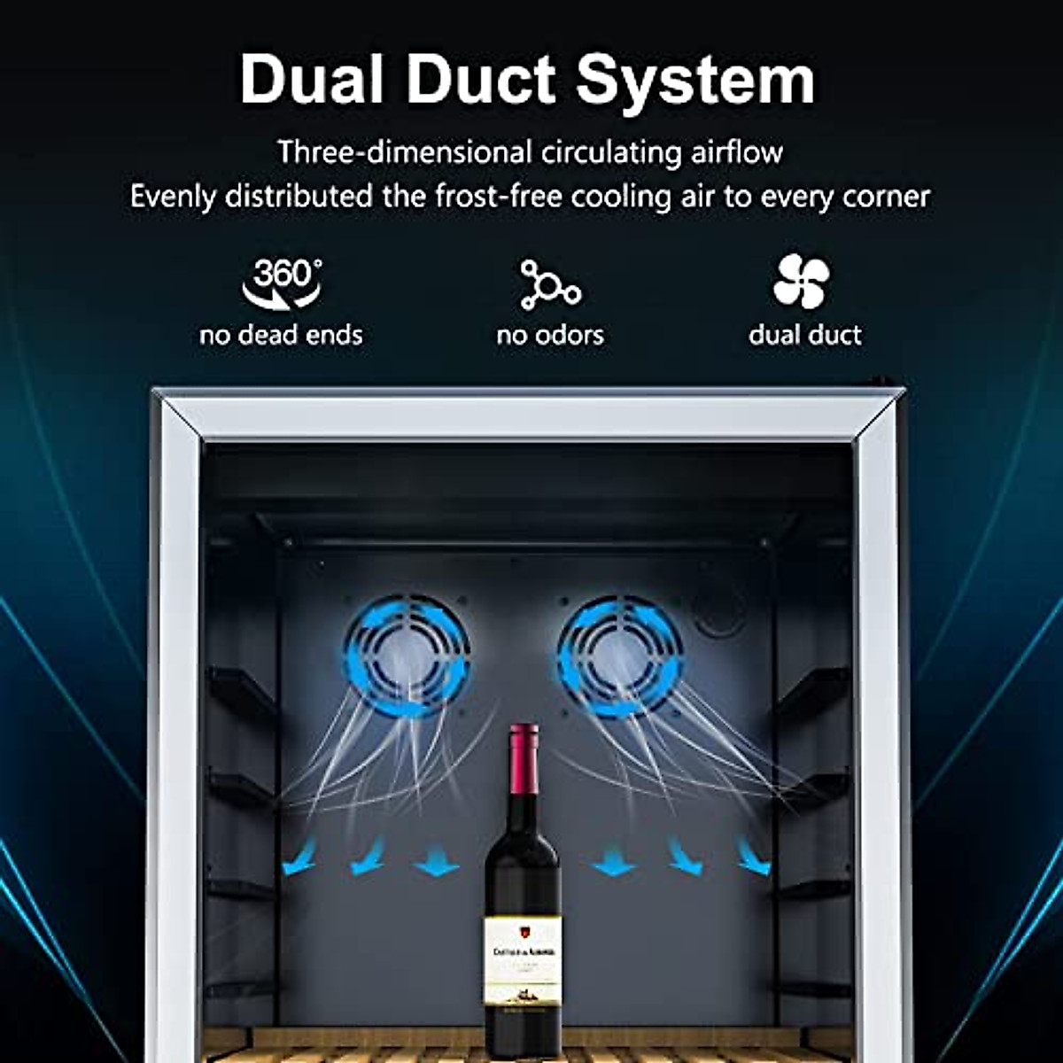 ROVRAk Advanced 24 inch Wine Cooler Refrigerator, 154 Bottle Large Capacity Frost Free Wine Fridge, Fashion Arc Handle with Digital Temperature Control Screen…