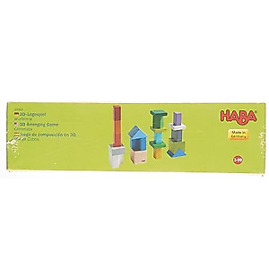 HABA Chromatix Wooden Blocks - 19 Piece Building Block Set - for Children Ages 3+