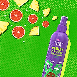 Aussie Kids Moist Detangler Spray, Sulfate & Paraben Free, Moisturizing & Tangle-Free Hair Care for Kids, Cruelty-Free, 8 Fl Oz Each, 3 Pack