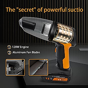 EDS FAM Wireless Handheld Car Vacuum Cleaner Rechargeable Air Pump Cordless Portable Tire Inflator Detailing Vacuum Cleaner for Car Dust Buster