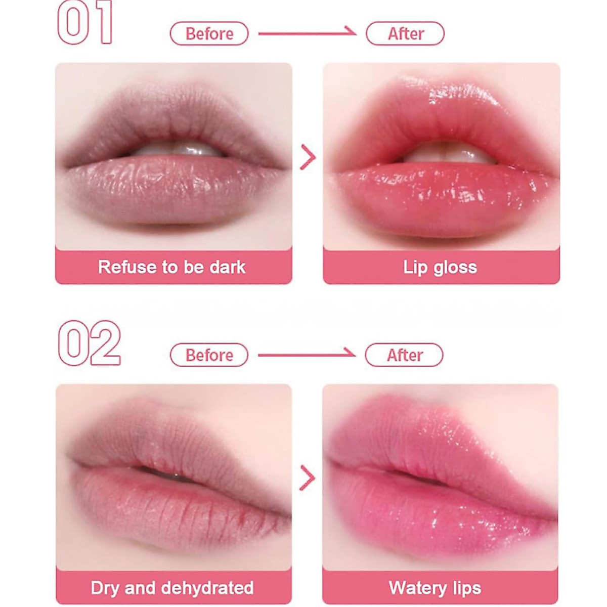 Rosarden Crystal Jelly Flower Color Changing Lipstick, Long Lasting Lip Balm for Women, Flower Lip Gloss Jelly Lip Stain, Korean Tinted Lip Balm,Temperature & PH Color Changing Lipstick