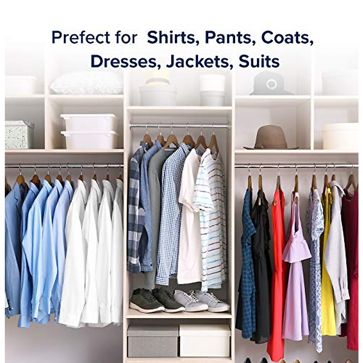 HOUSE DAY Premium Wooden Hangers High Grade Coat Hangers Wood Clothes Hangers Smooth Finish Wood Hangers for Closet Heavy Duty Hangers Suit Hangers for Clothes, Walnut, Jacket, Shirt, Tank Top, Dress