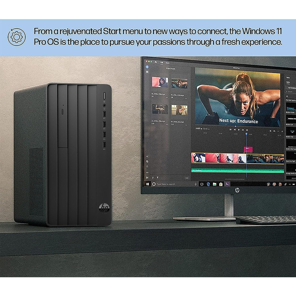 HP Pro Tower 290 G9 Desktop Computer, 12th Gen Intel 4-Core Processor (Intel Core i3-12100), 16GB RAM, 256GB NVMe SSD + 1TB 7200RPM HDD, 2-Monitor Support, HDMI, VGA, DVD-RW, Wi-Fi, Windows 11 Pro