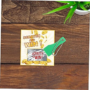 ifundom 20 Pcs Multi-use Plastic Scraper Tool Efficient Lotto Ticket Scratcher Portable Label and Film Remover Plastic Scraper Hanging Keychain