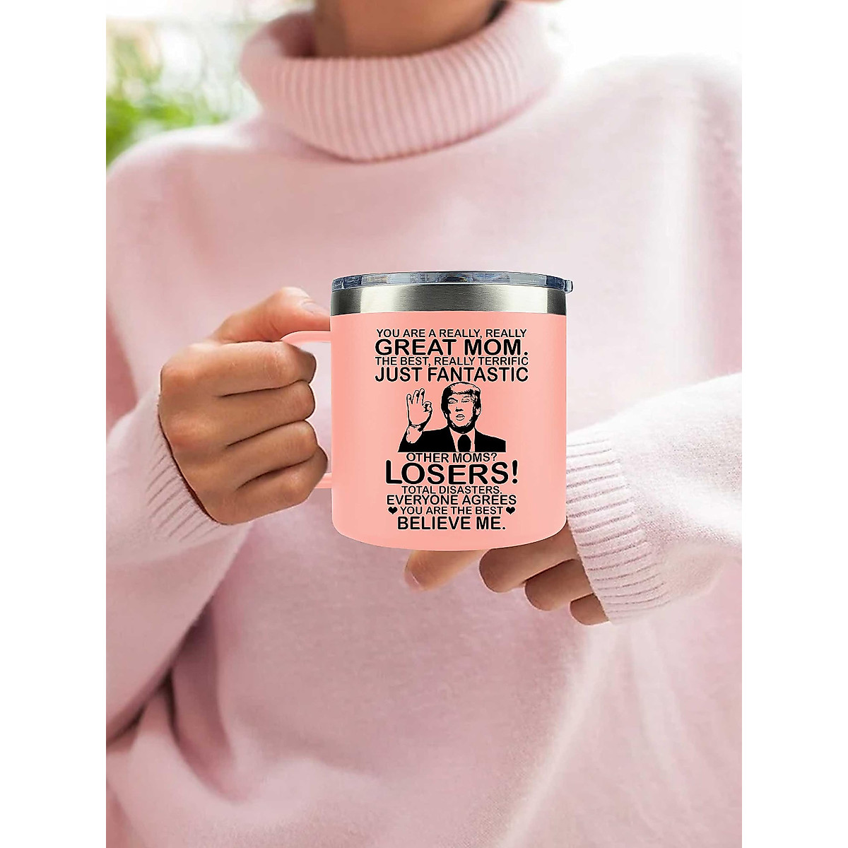 Mothers Day Gifts for Mom - Mothers Day Gifts from Daughter, Son, Kids - Funny Gifts for Women, Wife - Mother Gifts - Mom Birthday Gifts - Birthday Gifts for Mom - Present for Mom Mug 14oz, Pink