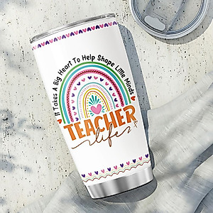 JENOIS Teacher Gifts, Tumbler 20 Oz With Lid And Straw, Music For Stainless Coffee Tumblers Steel Pack Women Appreciation Gift Cups, Teachers Nutrition Facts