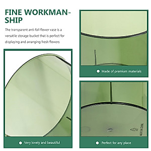 HOMSFOU Clear Wastebasket Plastic Flower Bucket Round Garbage Container Trash Bin for Bathroom Bedroom Kitchen College Dorm Office Craft Room Green